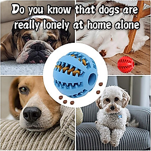 Feixun Dog Treat Toy Ball, Dog Tooth Cleaning Toy, Interactive Dog Toys 2.8" Pack of 2