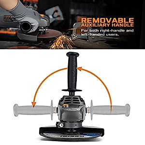 KSEIBI KWS 20-180 Angle Grinder Machine 7inch, Long Handle Grinding Tool, Powerfull 15 AMP Motor for Concrete Cutting, Grinding and Polishing