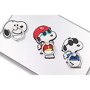 FINEX 3 Pcs Set Snoopy 2-in-1 Mobile Cell Smart Phone Kickstand Finger Ring and Holder Stand Grip for iPhone Samsung Android