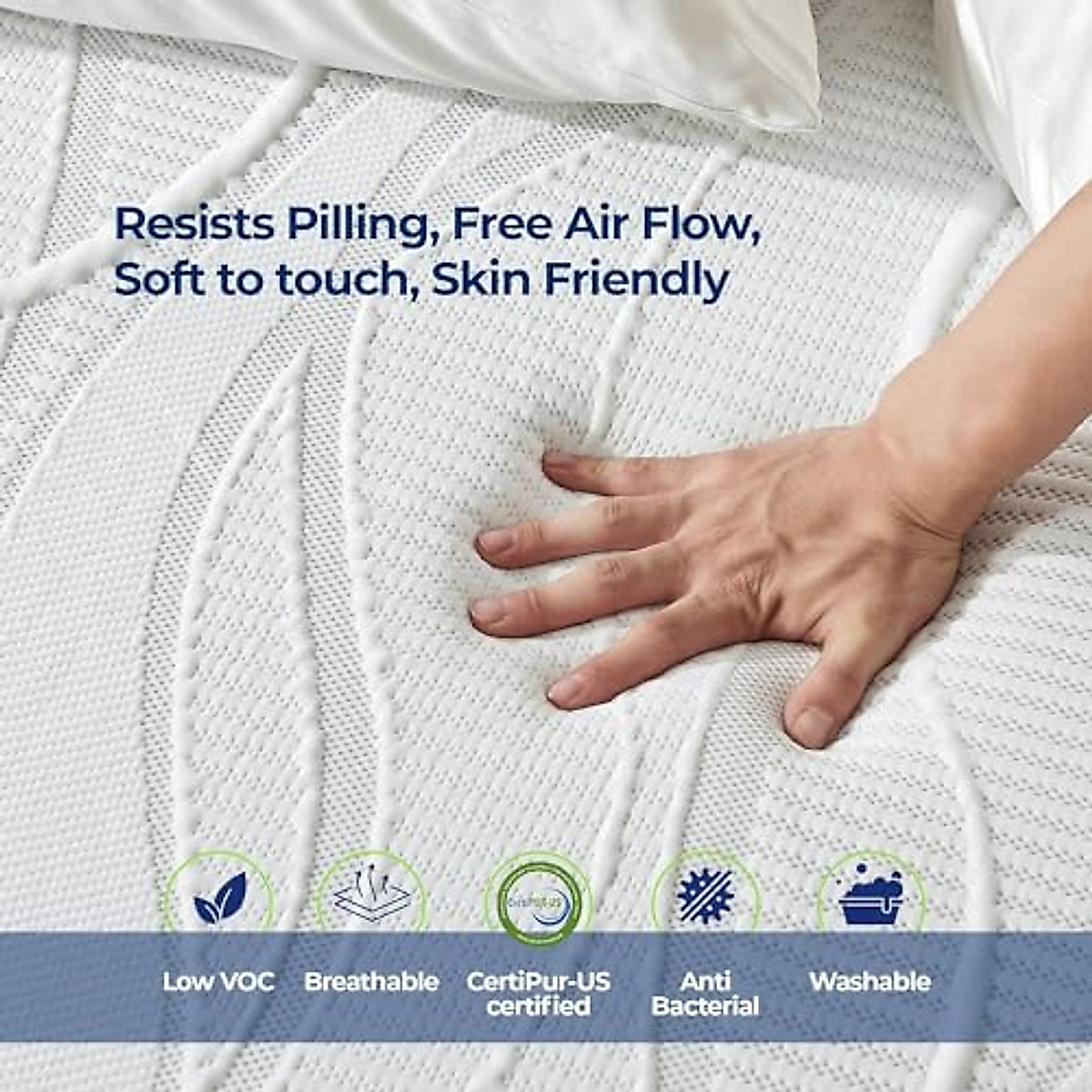 Queen Mattress, 10 Inch Queen Size Mattress, Cooling Gel Memory Foam Mattress In A Box For Fresh Cool Sleep & Pressure Relief, Fiberglass Free, Made In USA