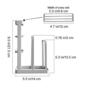 VANRA Metal Steel Cutting Board Holder Knife Block Kitchen Organizer Pantry Bakeware Rack Pan Pot Cover Lid Rack Stand (White)
