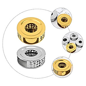 Angoily 2pcs Stainless Steel Teapot Warmer Metal Teapot Heater with Tealight Holder Candle Base Coffee Tea Warmer for Home Restaurant Camping