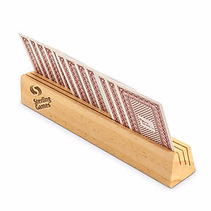 STERLING Games Solid Wooden 9" Playing Cards Holder Set of 4