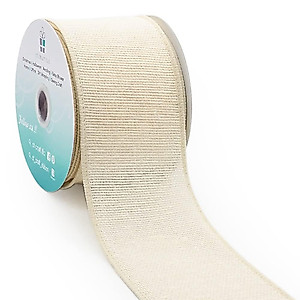 CT CRAFT LLC Canvas Wired Ribbon for Gift Wrapping, Home Decor, Decoration DIYs and Crafts, 2.5 Inch x 10 Yards x 1 Roll - Gray