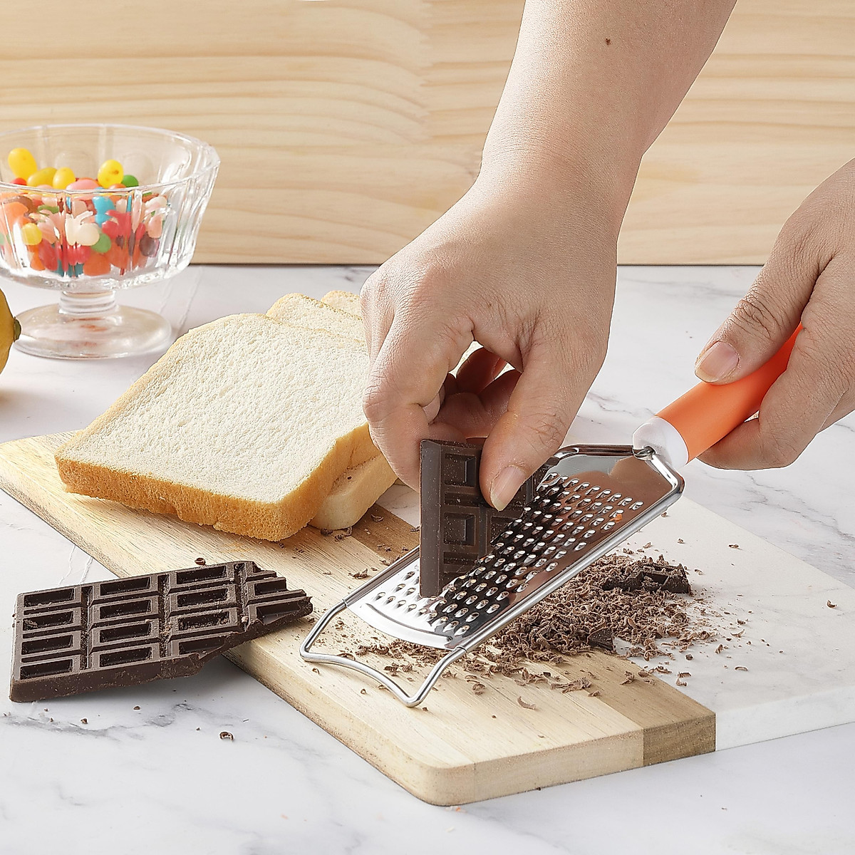 Cheese Grater, Vituer Stainless Steel Graters for Kitchen, Premium Cheese Grater with Handle, Cheese Grater Lemon Zester Handheld, Great for Cheese, Ginger, Chocolate, Spices and More, Dishwasher Safe