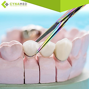 Cynamed Set of 2 Artzone Multi Color Hemostat Forceps with Serrated Jaws, Stainless Steel Rainbow Pliers - 5 inch