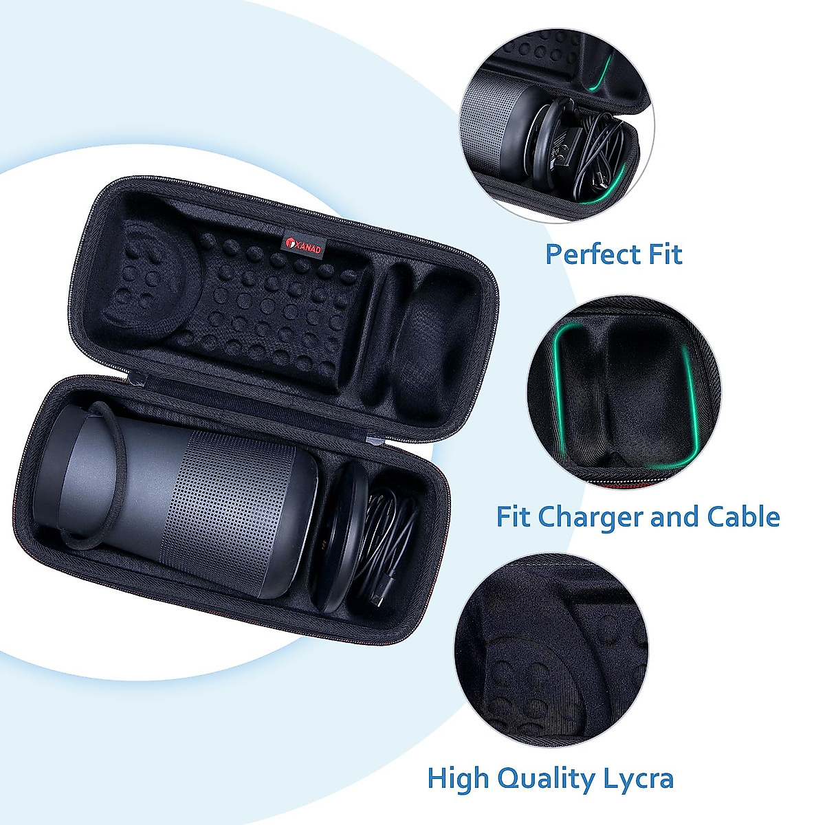 XANAD Hard Case for Bose SoundLink Revolve+ or Revolve+ (Series II) Portable & Long-Lasting Bluetooth 360 Speaker - Storage Protective Bag (Black)
