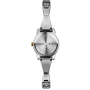 Timex Women's Fashion Stretch Bangle 25mm Watch - Two-Tone Expansion Band Silver-Tone Dial Two-Tone Case