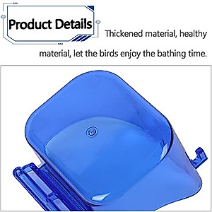 Freiomyi Bird Bath Box for Cage, Parrot Bathing Tub Hanging Bathtub Bowl Cage Accessories for Small Birds Lovebird (Clear)