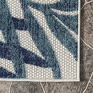 nuLOOM Flor Multi Tropical Leaves Indoor/Outdoor Area Rug, 5' x 8', Multi