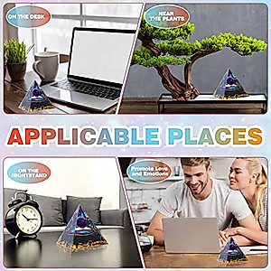 CRISTALLIUM Orgone Pyramid Crystal Healing Stone Energy Generator Healing Crystals Chakra Crystal Healing Meditation Crystal Sphere Orgonite Crystal Pyramid Women Gift - Blue stone