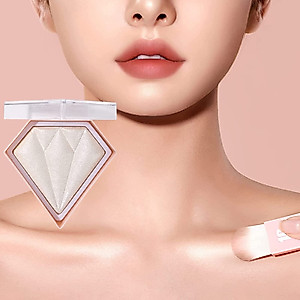 Rosarden, Powder Face Highlighter Palette, Pearl White, Shimmery Finish, Glitter Face Highlight Contouring Makeup, Silky Smooth, Palette, 0.0353 Ounce, Unisex