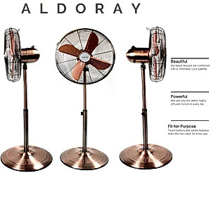 AldoRay Vintage 16 Inches Pedestal Fan (Copper)