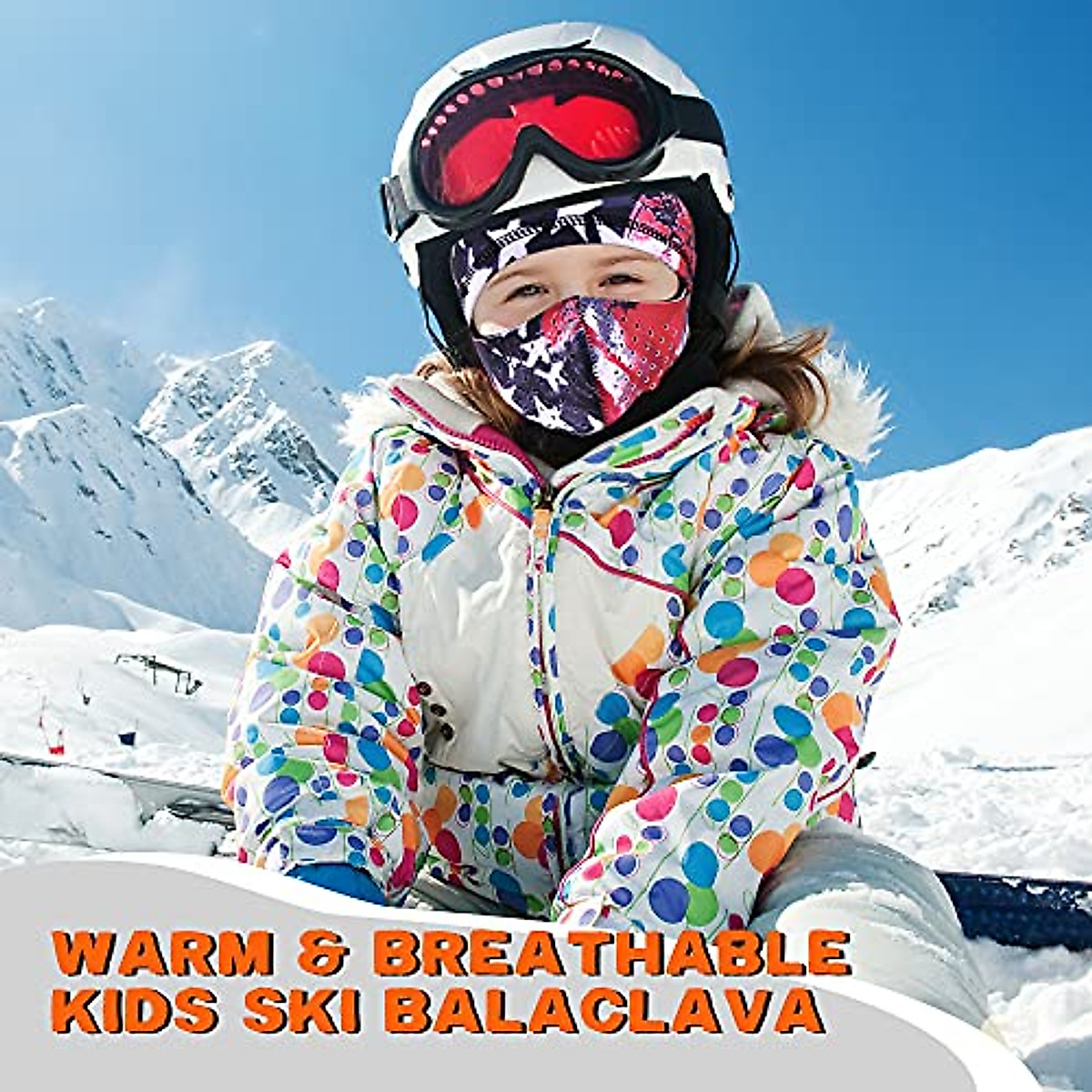 Botack Kids Ski Mask, Winter Warm Breathable Balaclava Face Mask for Boys Girls Snowboarding Snow Sports
