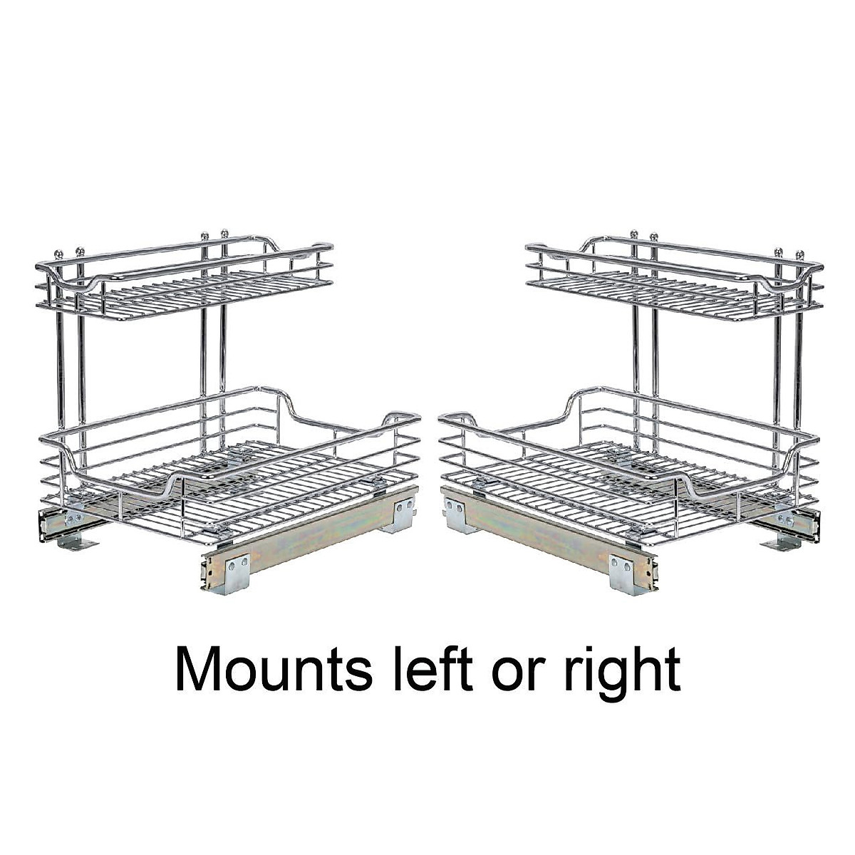 Household Essentials C26512-1 Glidez Under Sink Sliding Organizer | Pull Out Cabinet Shelf | Chrome | 12.5 Inches Wide