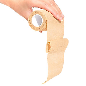 Juvale 12 Rolls Self Adhesive Bandage Wraps, 4 Inch x 5 Yards Cohesive Vet Tape for First Aid (Tan)