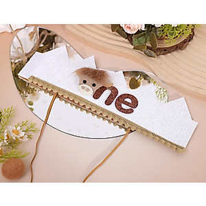 WUTKYAX Cow 1st Birthday Crown,Holy Cow I’m One,Farm Birthday,Cow 1st Birthday Crown for Girls,Holy Cow Western Cowgirl First Birthday Decoration and Decor,Western Cowboy Birthday Hat,Photo Props