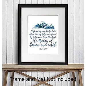 Religious Wall Decor - Inspirational Christian Gifts for Men - Psalms Bible Verse Wall Decor - Scripture Wall Art - Spiritual Gifts for Men - Faith Wall Decor - God Wall Art - Christian Wall Decor