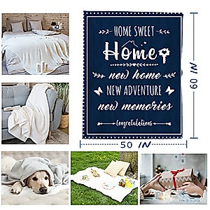 Yamco New Home Gifts Blanket - Homewarming Gifts for New House 60"X 50" Throw Blankets - Sweet Home Gifts for Women Men - Homeowner Gifts - Moving Away Gift Ideas