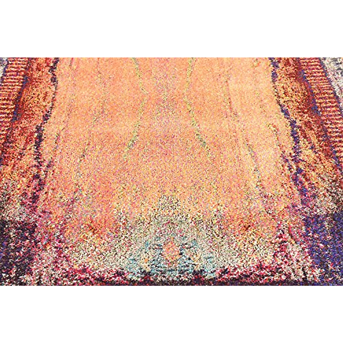 Unique Loom Estrella Collection Rustic, Distressed, Modern, Abstract Area Rug, 5 ft x 8 ft, Orange/Black