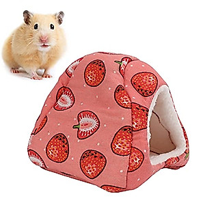 Warm Small Pet Bed, Hamster Cage Pink Windproof for Hamster for Guinea Pig(Small Code)