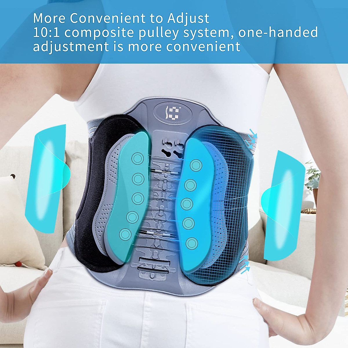 ALPHAY Back Brace - Immediate Relief from Back Pain, Herniated Disc, Sciatica, Scoliosis - Breathable Lumbar Belt with Lumbar Pad- Adjustable Support Straps- Lower Back Belt-L