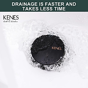 KENES Oil Rubbed Bronze Pop Up Sink Drain, Bathroom Vessel Lavatory Vanity Faucet Sink Drain Stopper, Sink Drain Assembly with Overflow Anti Clog Pop Up Drain