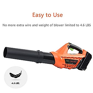 Battery Powered Blower - 58V 120 MPH 550 CFM Cordless Leaf Blower w/ 2.0Ah Battery, Variable Speed Control, Blower for Clean Yard, Porch, Patio and Sidewalk (Battery & Charger Included)
