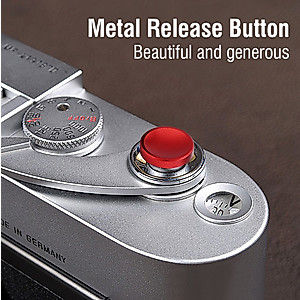 3PCS Camera Button, Aluminium Alloy Shutter Button with Concave Surface, Fits for Cameras with Screw Hole on The Shutter Release Button (Red Black Silver)