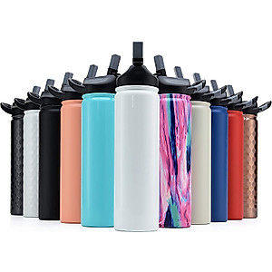 Seriously Ice Cold SIC 27oz Insulated Water Bottle Thermos, Premium Triple Layer Vacuum Stainless Steel, BPA Free Wide Mouth Lid with Carabiner Clip