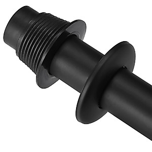 18 Gauge Solid Brass P-Trap 1 1/4” OD, Heavy Duty Brass Tubular J Bend Pipe Connector, Decorative Bathroom Basin Sink Waste Trap Drain Kit with Flange and Gasket Washers, Matte Black