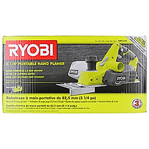 Ryobi HPL52K 6 Amp 16,500 RPM 3 1/4" Corded Hand Planer w/ Kickstand and Dual Dust Ports