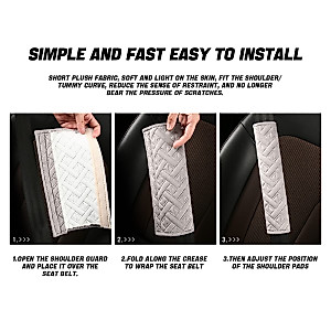 2 Pack Car Seat Belt Pads Cover, Universal Comfort Seatbelt Pad, Seat Belt Shoulder Strap Covers Harness Pad to Protect Neck and Shoulder from The Seat Belt Rubbing, Car Interior Accessories (Black)