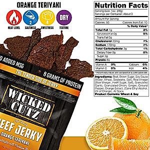 Orange Teriyaki Beef Jerky | Tender, Flavorful, Easy to Chew Premium Craft Jerky with 24g Protein Per Bag, High Protein Snacks, Low Calorie Snacks, Low Carb Snacks, Healthy Snack for Adults (2 Bags)
