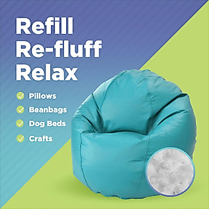 Bean Products Bean Bag Refill Beads - 100% Recycled New Polystyrene Filler Beads for Lasting Support - Poly Fill Beans - Versatile Filling for DIY Projects - Made in USA - 2 Cubic ft.