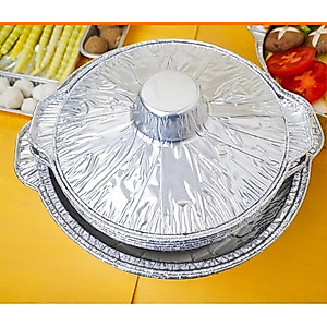 Aluminum Round Foil Pan Disposable Cooking Pots,8 Inch Disposable Aluminum Pots with Lids,Aluminum Foil Pots for Cooking,Disposable Food Container for Baking Cooking (5 Pcs)