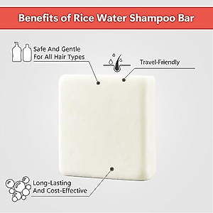 ikimi Rice Water Shampoo and Conditioner Bar Set for Hair Growth, 100g Shampoo Bar and 80g Conditioner Bar Made with Rice Water and Plant Extracts