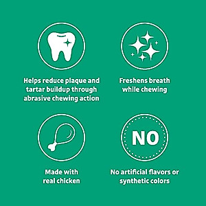 Amazon Brand - Wonder Bound Dog Dental Treats, Fresh Mint Flavor, Large, 9 Count, 16 Oz