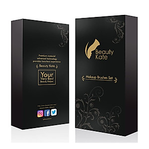 Oval Makeup Brush Set of 5 Pcs Professional Oval Toothbrush Foundation Contour Concealer Eyeliner Blending Cosmetic Brushes Tool Set by Beauty Kate (Rose Gold Black)