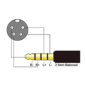 Youkamoo 2.5mm to 4 pin XLR Female Balanced Headphone Audio Headphone 8 Core Silver Plated Adapter Cable 15CM for AK240 AK380 AK320 DP-X1 X5III XDP-300R