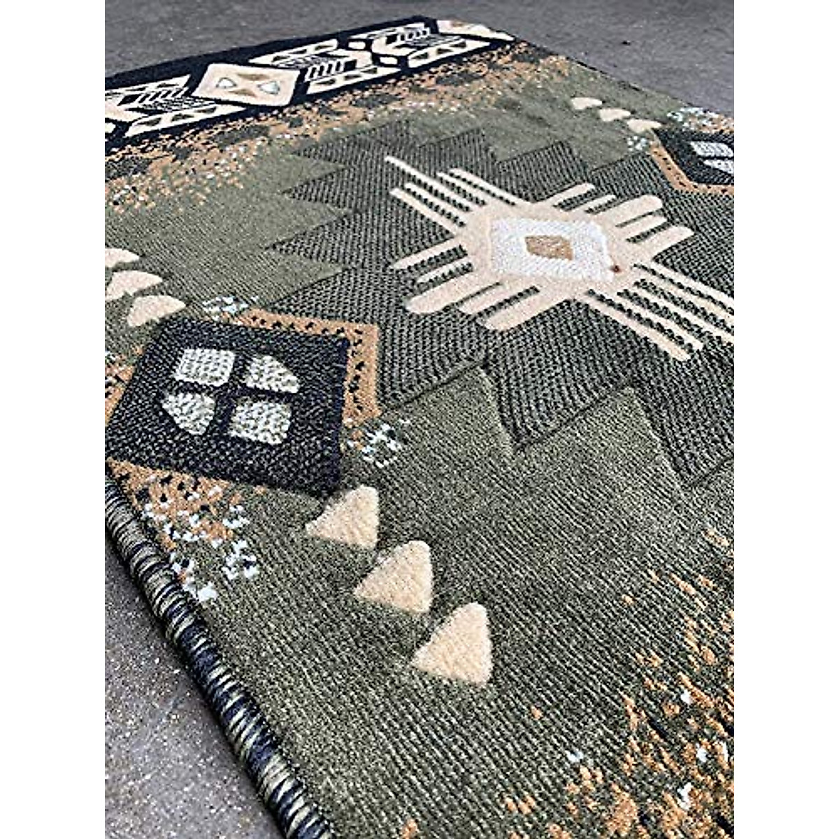 YHSF South West Native American Area Rug C318 (Sage Green, 2 Feet x 3 Feet 4 Inches)