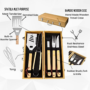 Gift for Dad's Personalized Grilling Tools and Apron BBQ Set Ideal for Fathers Who Love to Grill