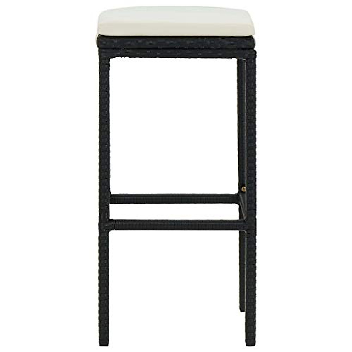 QZZCED Bar Stools with Cushions 6 pcs,Modern Bar Stools,Kitchen Stool,Outdoor Stool,Tall Bar Stools,Breakfast Bar Stools,Counter Height Stools,for Pub, Restaurant, Home,Black Poly Rattan