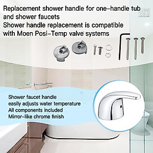 Shower Knob Replacement(100657) for Moen Lever Shower Handle, Compatible with Moen PosiTemp Valve Systems, Brushed Nickel