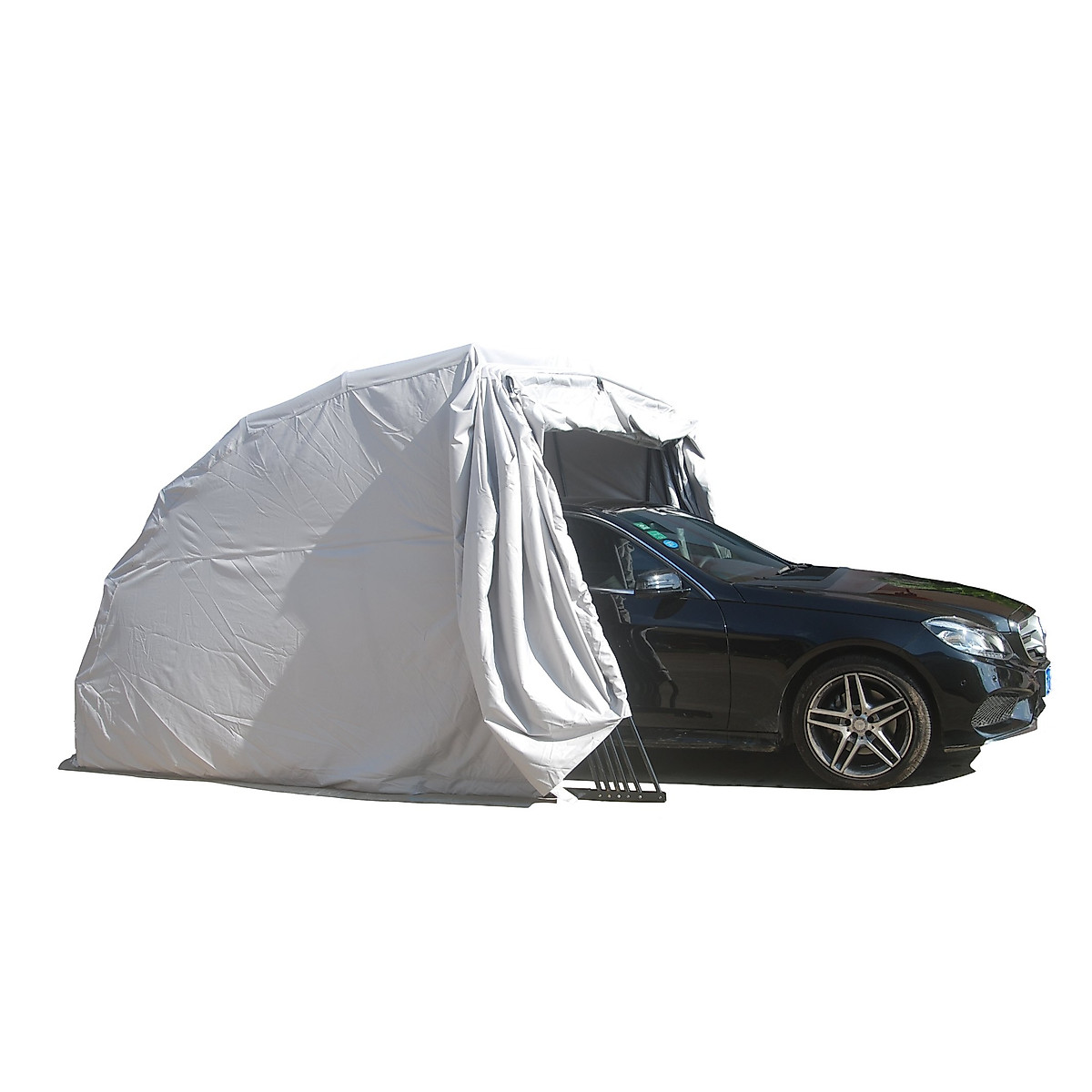 Ikuby SUV Carport, Super Sturdy Heavy Duty Portable Lockable Carport: All Weatherproof Anti UV Waterproof Retractable Car Shed - Steel Frame Auto Shelter for Maximum Durability – Full Protection