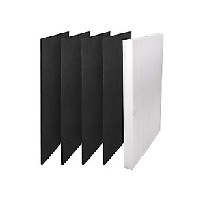 LifeSupplyUSA True HEPA + 4 Carbon Replacement Filters Compatible with Winix 115115 Size 21 and Plasma Wave WAC5300, WAC5500, WAC6300, 5000, 5000b, 5300, 5500, 6300 & 9000 (3-Pack)