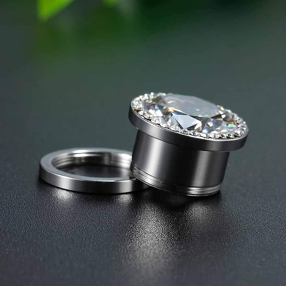 COOEAR Gauges For Ears Plugs and Tunnels Piercing Earrings Crystal With Zircon Style Expander Stretchers Size 2g(6mm) to 5/8"(16mm)