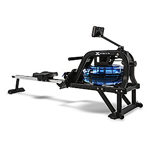 XTERRA Fitness ERG600W Water Rowing Machine, Full Body Workout, Durable, Standing, Cordless, Space-Saving Rower, Steel Frame, Contoured Seat and a Variety of Programs