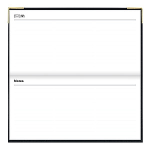 Letts of London Classic Monthly Planner, 13 Months, January 2024 to January 2025, Month-to-View, Horizontal, Gold Corners, Slim Size, 6.625" x 3.25", Black (C12SBK-24)