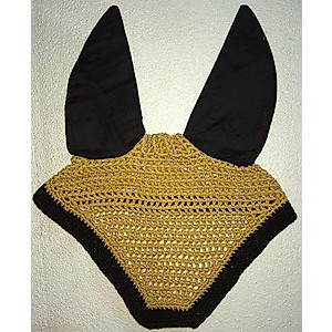 A C Horse Ear Net Crochet Fly Veil Equestrian Fly Bonnet/Veil/mask Standard Size